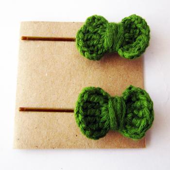 Crochet Bow Bobby Pins, Bow Hair Pin, Cute Hair Accessories For Girls ...